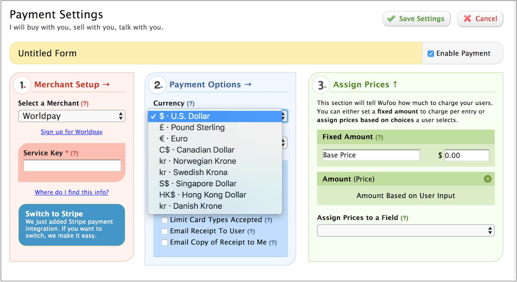 See how the world pays with Wufoo & Worldpay | Wufoo