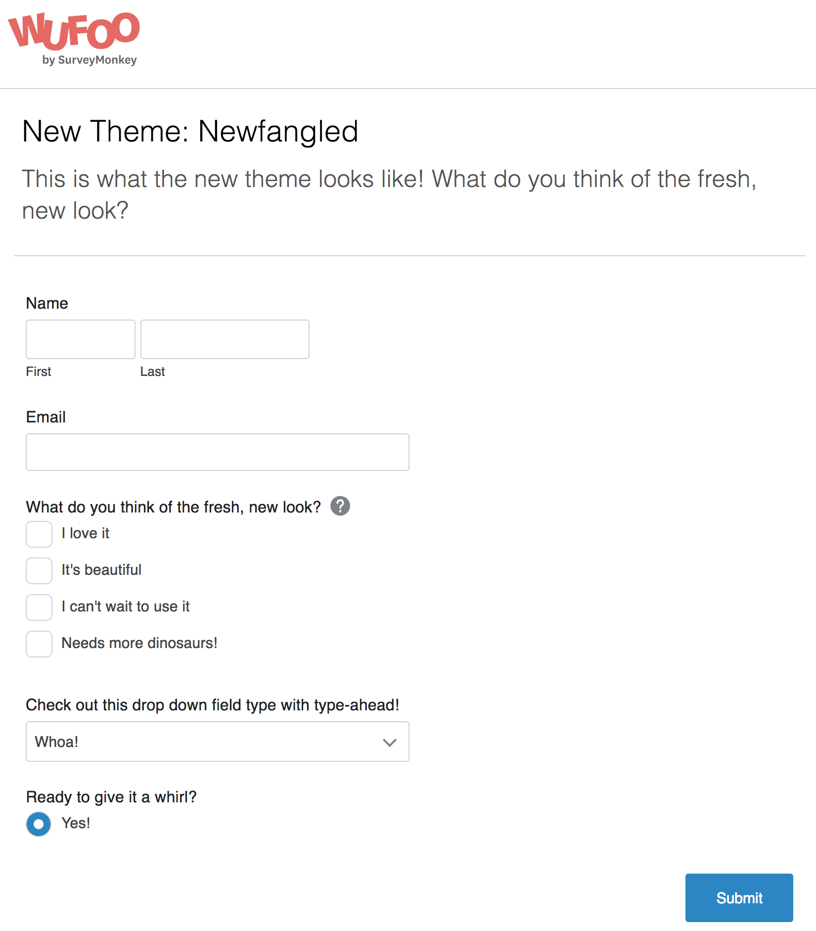 Newfangled: our new theme that will help your forms look new and fresh | Wufoo