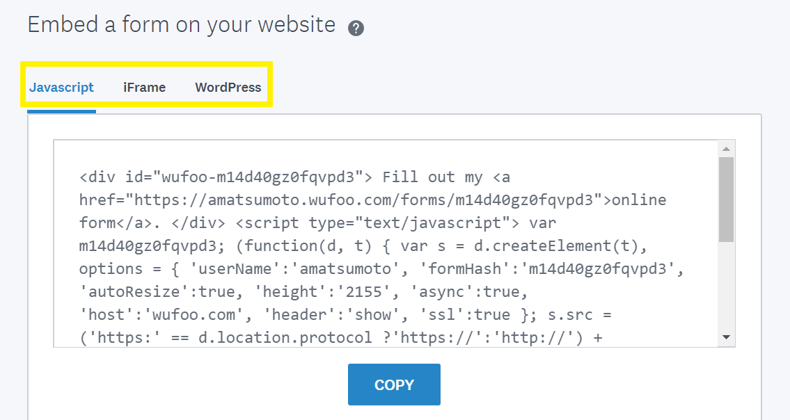 Super simple: Embedding Wufoo forms on your website | Wufoo